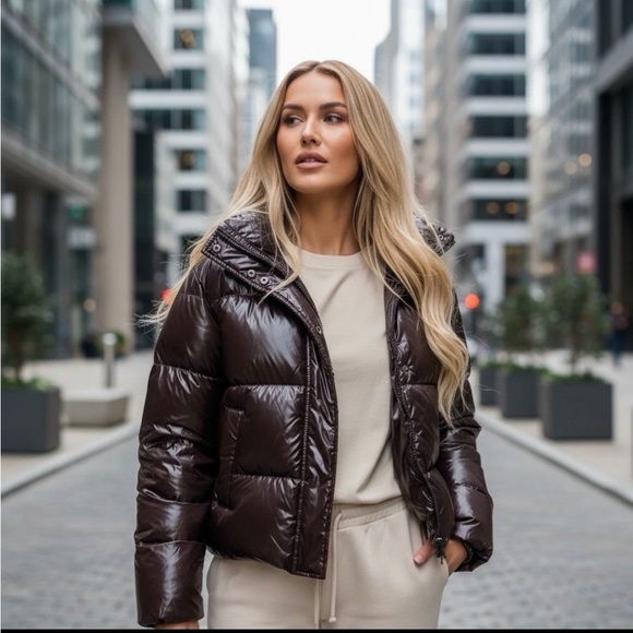 Noize | Jackets & Coats | Noize Coco Womens Glossy Chocolate Brown ...